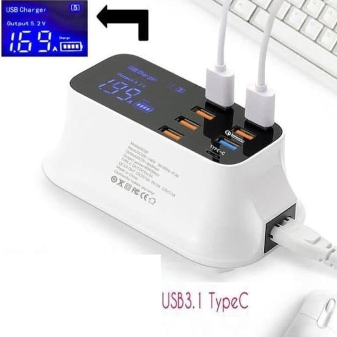 Jual HARGA DISC - 8 Port USB charger Fast Charging Smart Led Display ...