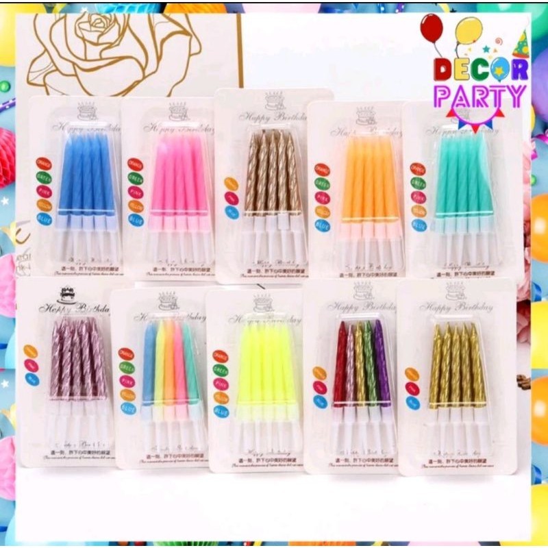 Jual LILIN ULIR METALIK BIRTHDAY 10PCS | Shopee Indonesia