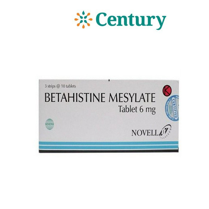 Jual BETAHISTINE MESILATE 6 MG 10 TABLET/BETAHISTINE/SAKIT KEPALA ...