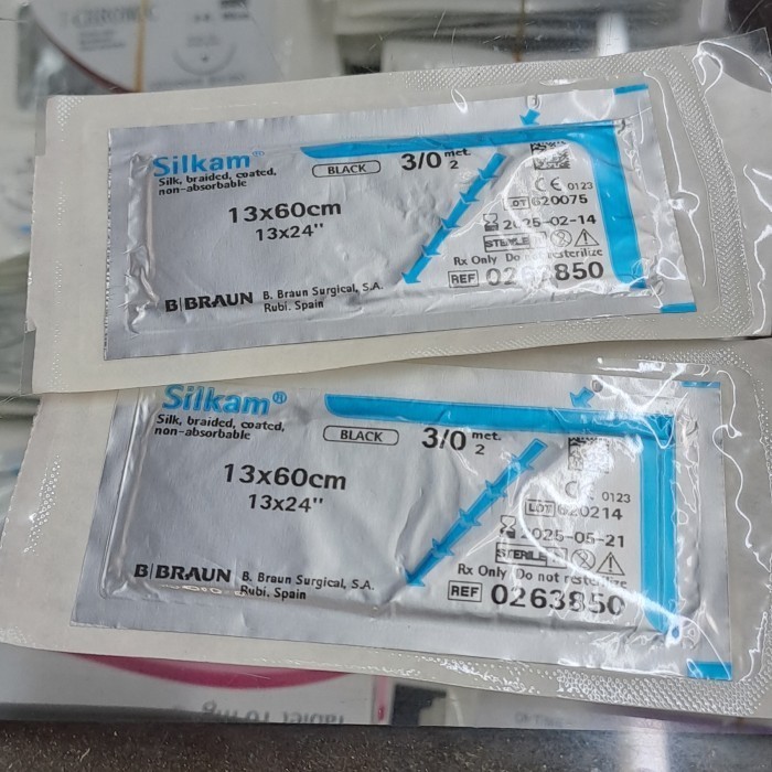 Jual Benang jahit medis silkam 3/0 per pcs | Shopee Indonesia