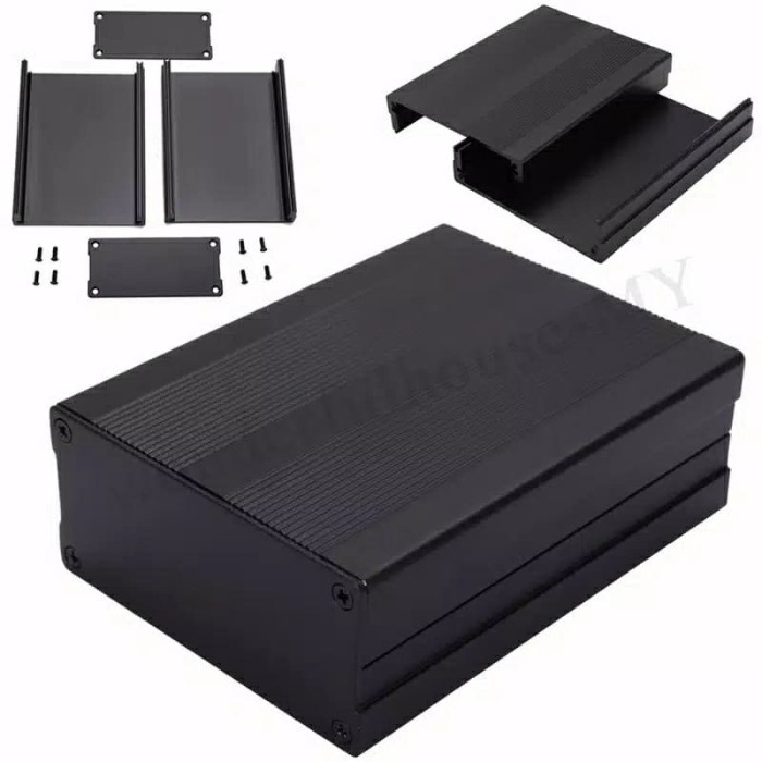 Jual Ais Diy Box Alumunium Aluminium Kotak Elektronik Enclosure Hitam ...