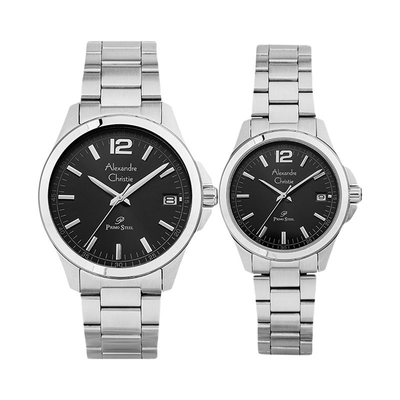 Jual Jam Tangan Couple Alexandre Christie Primo Steel AC 1031 BSSBA ...