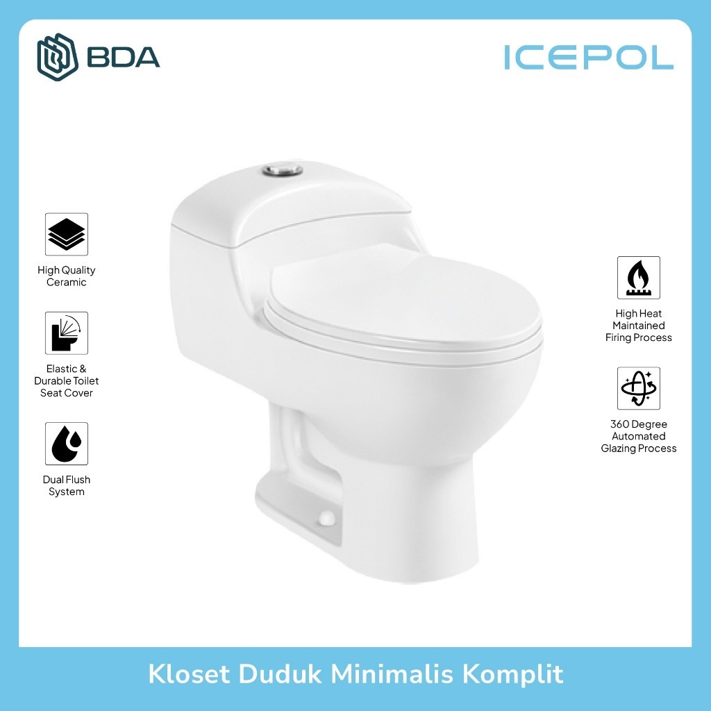 Jual Icepol Closet Duduk Kloset Duduk Toilet Duduk IC 8025 | Shopee Indonesia