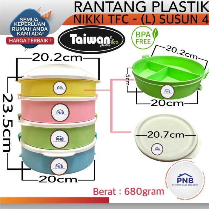Jual Rantang Makanan Bulat - Rantang Susun 4 Taiwan (L) | Shopee Indonesia