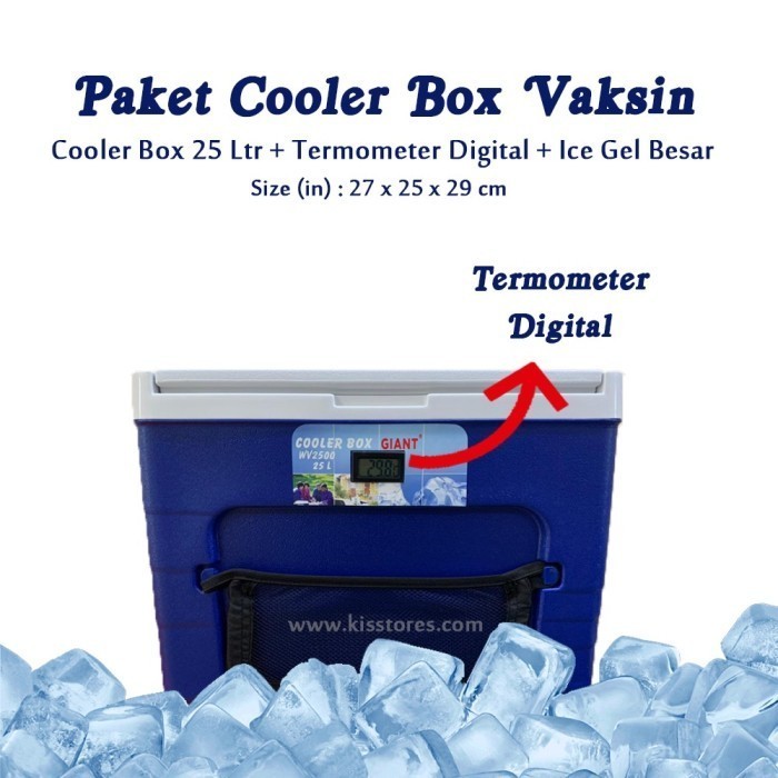 Jual Terjamin Cooler Box Giant 25 Liter + Thermometer Digital / Cooler ...