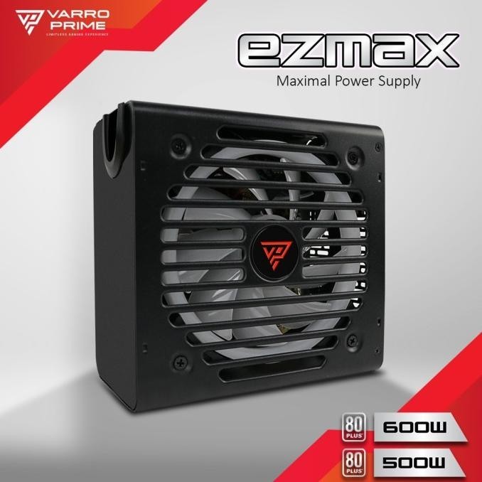 Jual Power Supply Varro Prime Ezmax Rgb 80+ 500W/600W Terbaru | Shopee ...