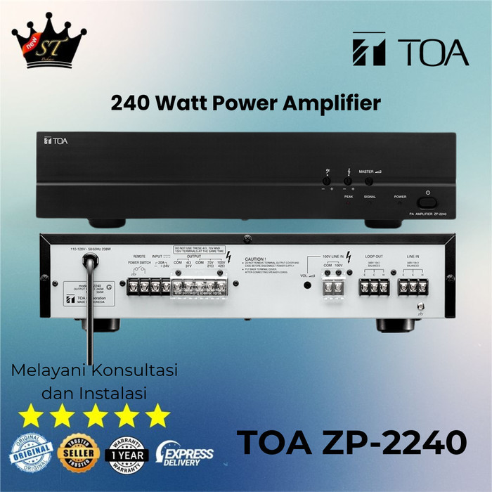 Jual Terlaris!! Toa Zp-2240 Zp2240 Power Amplifier Amply Ampli 240 Watt 100V 100 Volt | Shopee ...
