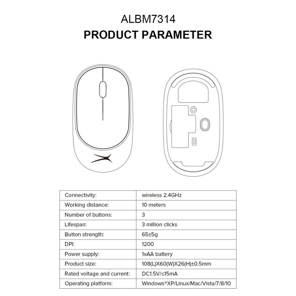 Jual ALTEC LANSING ALBM7314 Mouse Wireless ALBM 7314 | Shopee Indonesia