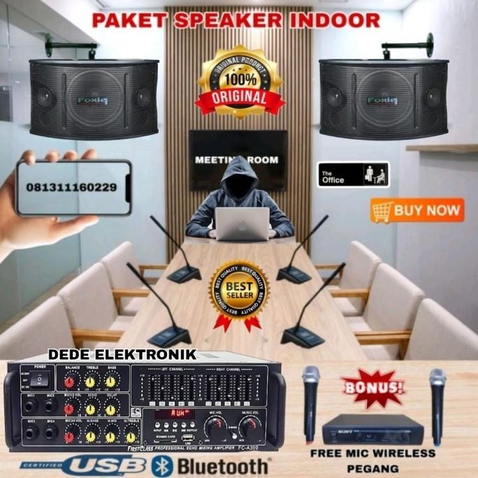 Jual Jual! Paket Sound System Indoor Meeting Room Set Speaker+Mic ...