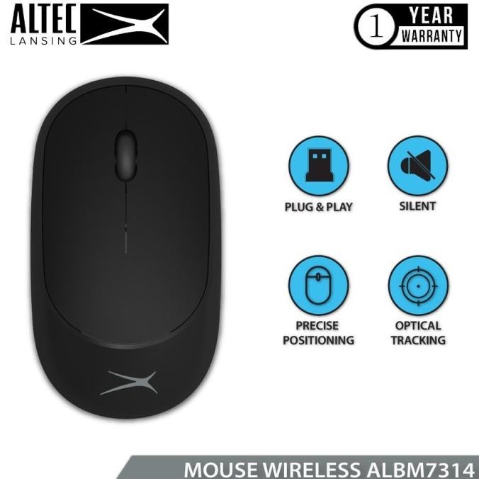 Jual ALTEC LANSING ALBM7314 Mouse Wireless ALBM 7314 Silent | Shopee ...