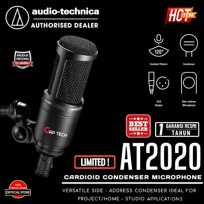 Jual Audio Technica At2020 / At 2020 Cardioid Condenser Microphone ...