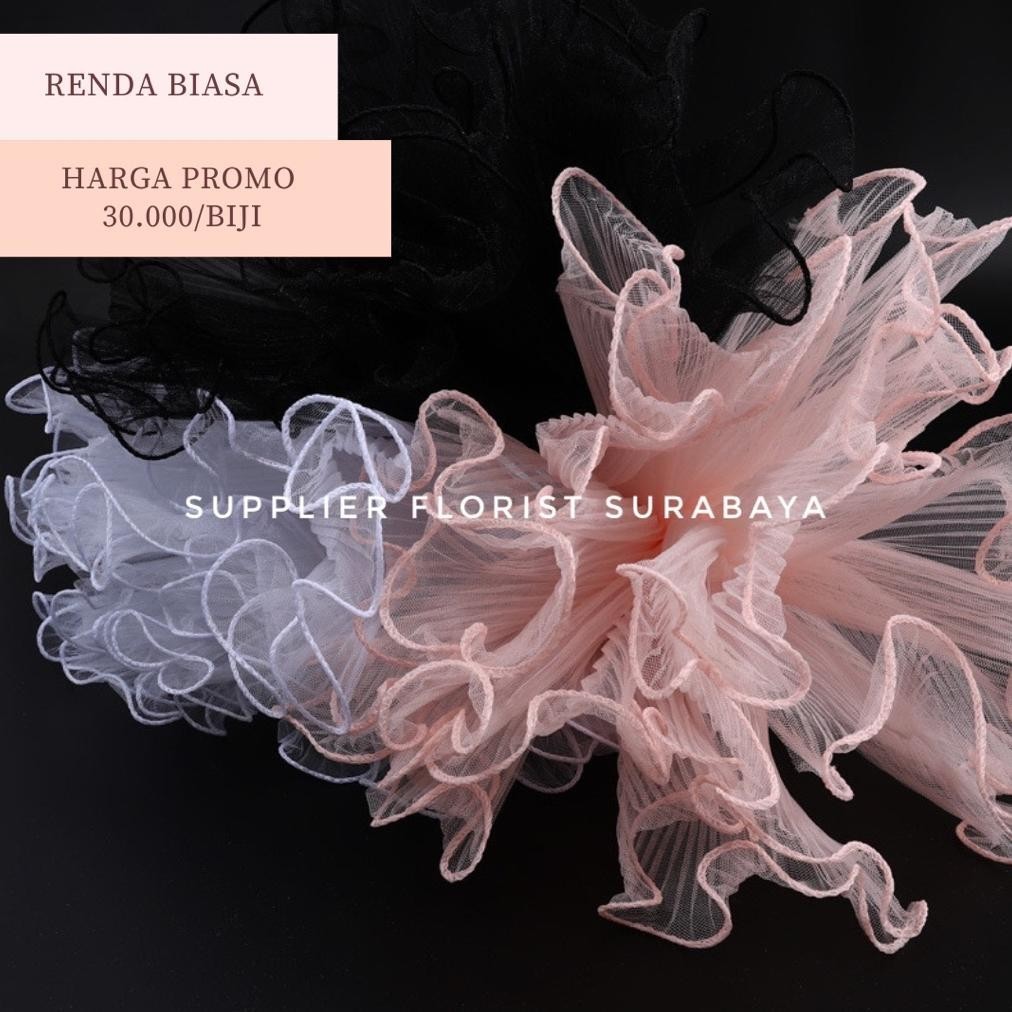 Jual Kain Renda Bunga Simple Biasa, Wrap Bunga Korea Penambah Volume ...