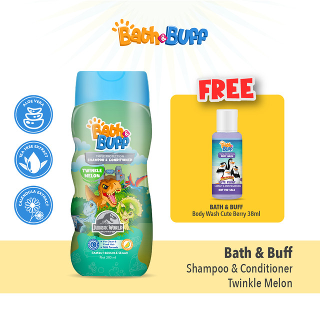 Jual Buy 1 Get 1 Bath & Buff Shampoo & Conditioner Twinkle Melon Free ...