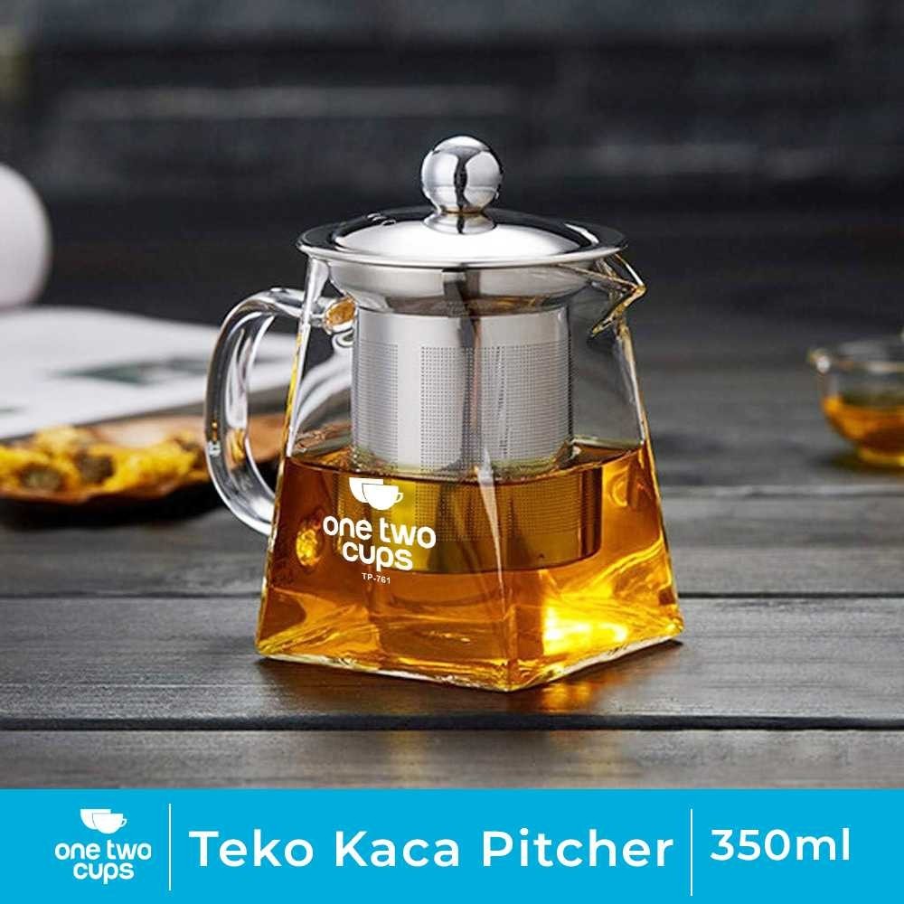 Jual One Two Cups Teko Teh Kaca Tahan Panas Api Glass Teapot with Saringan 750ml | Shopee Indonesia