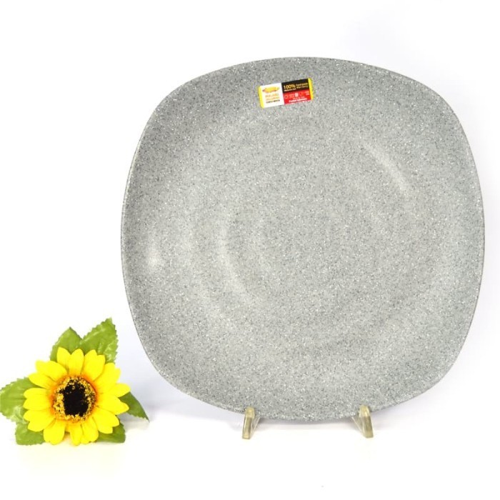 Jual Golden Dragon Melamine Matte Grey Piring Tembikar Kotak 8"-6Pc ...