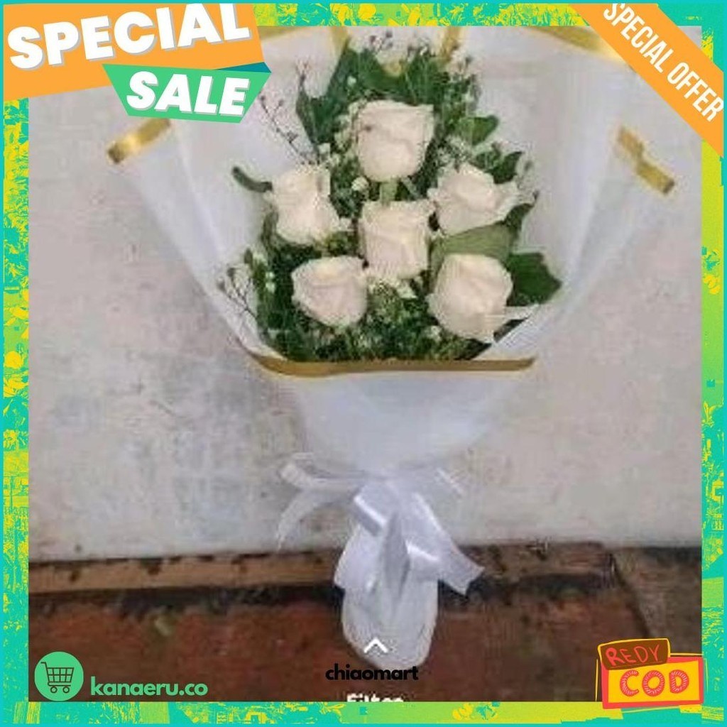 Jual Buket Bunga Mawar Putih Asli Kado Wisuda Bunga Wisuda | Shopee ...