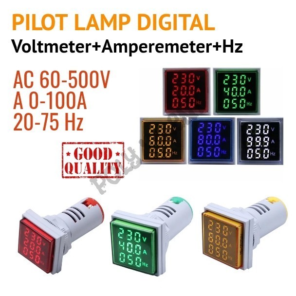 Jual LAMPU INDIKATOR PILOT LAMP DIGITAL VOLTMETER AMPEREMETER Hz AD16 ...