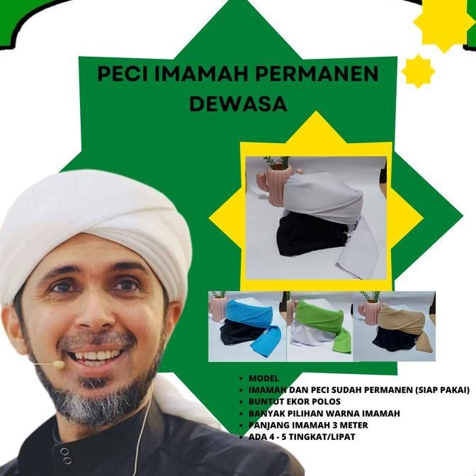 Jual PECI IMAMAH PERMANEN 3 METER I SORBAN KEPALA IMAMAH PERMANEN CM ...