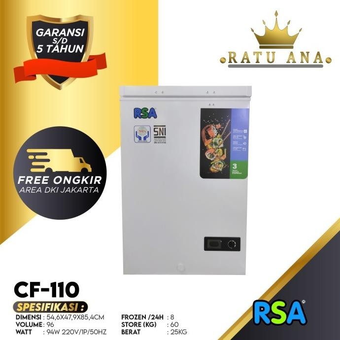 Jual [Ready] Rsa Chest Freezer Cf110 / Cf-110 / Cf 110 - Freezer Box ...