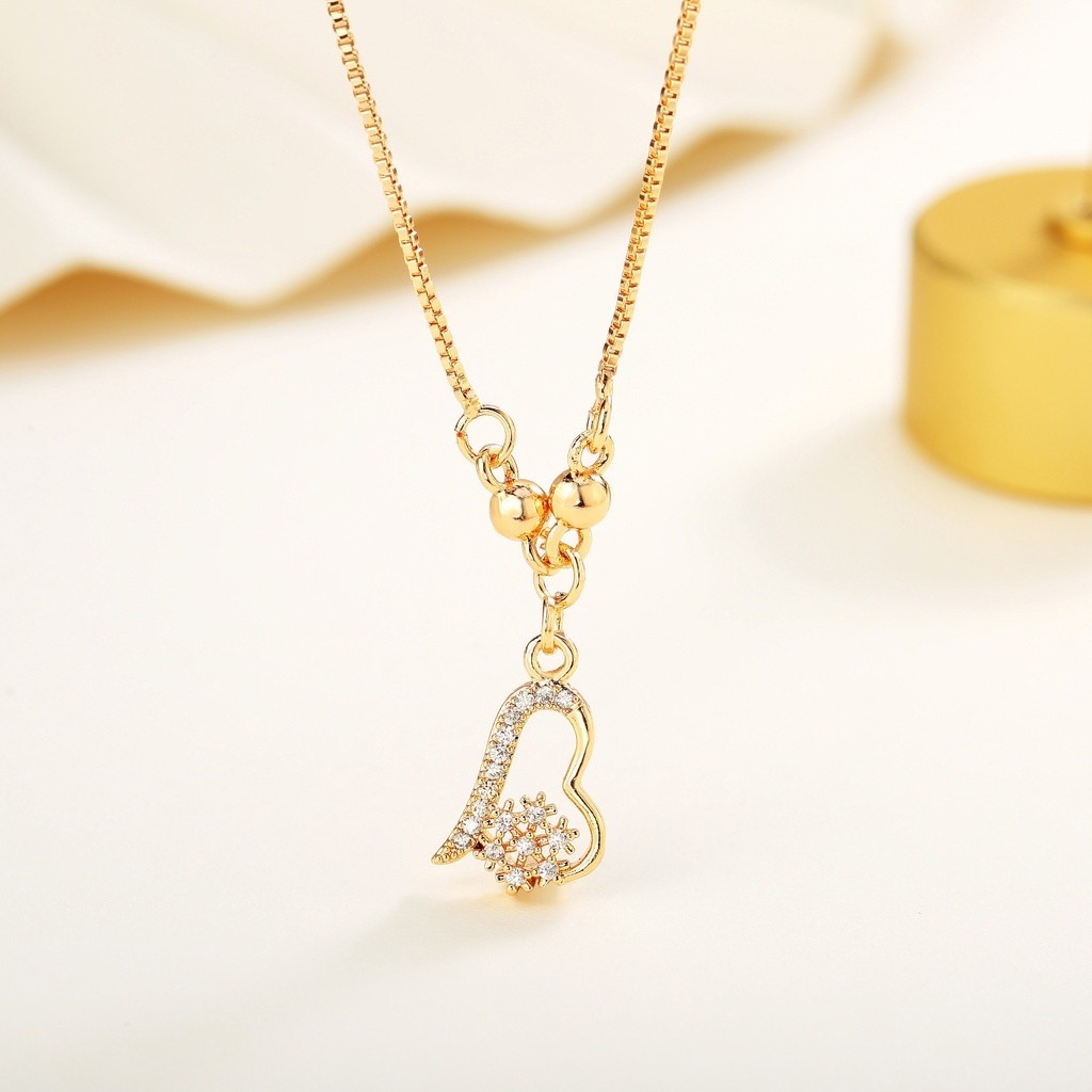 Jual Y473 Kalung Titaniun Wanita Permata Perhiasan aksesoris perak ...