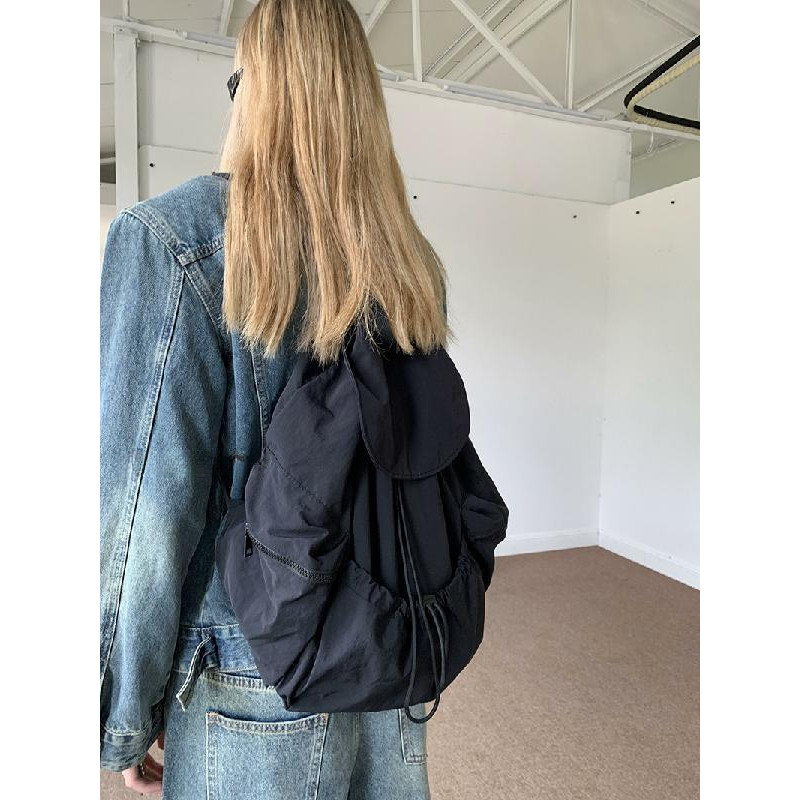 Jual Tas ransel kain nilon desain serut besar sederhana gaya musim ...