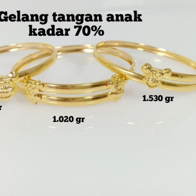Jual [Baru] Gelang Tangan Anak Emas / Mas Kuning 70% Berat 1.530 Gram ...