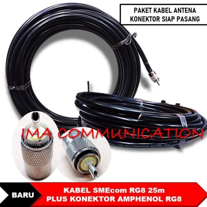 Jual [Ready] Paket Kabel Rg-8 Smecom 25 Meter Plus Konektor Rg8 ...