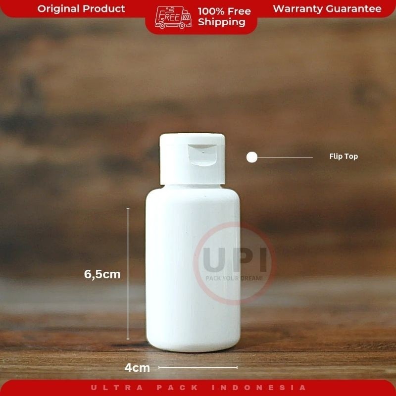 Jual Botol Fliptop Isi Ulang - BOTOL PET TUBULAR 60ML PUTIH + FLIP TOP | Shopee Indonesia