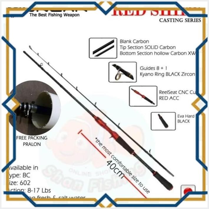 Jual [SHA] JORAN BC ONCAK RED SHIFT 602M 8-17LB ( PACKING PIPA PVC ) | Shopee Indonesia