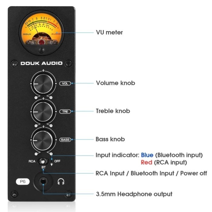 Jual Douk Audio P6 Tube Preamp Bt 5.1 Receiver Headphone Amp W Rca ...