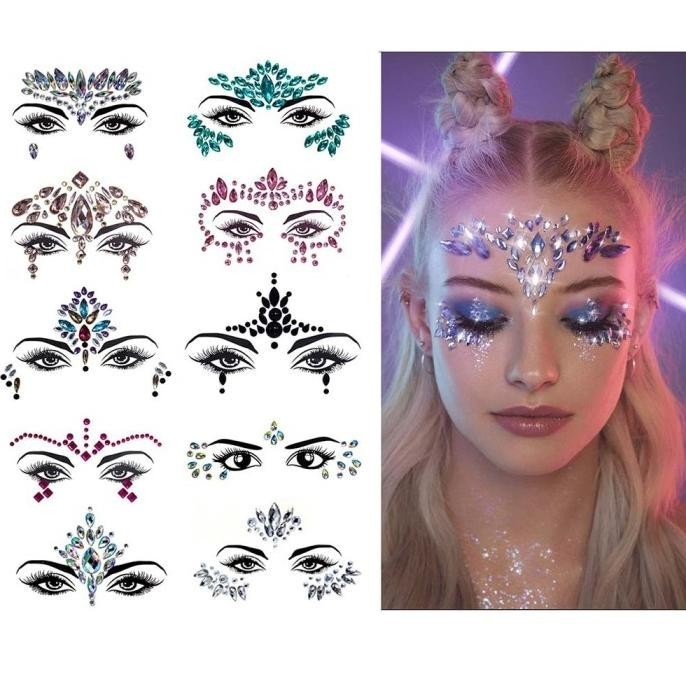 Jual Stiker Wajah Makeup / Face Sticker Crystal / Bling Bling Hiasan ...
