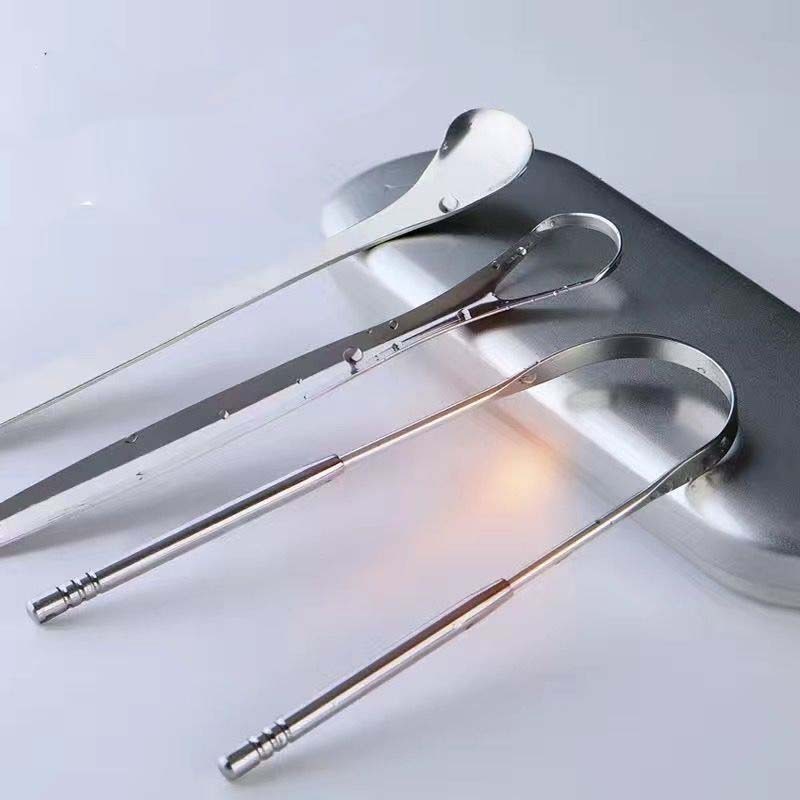 Jual 3PC Spatel Lidah Tongue Scrapper Pembersih Lidah Stainless Steel ...