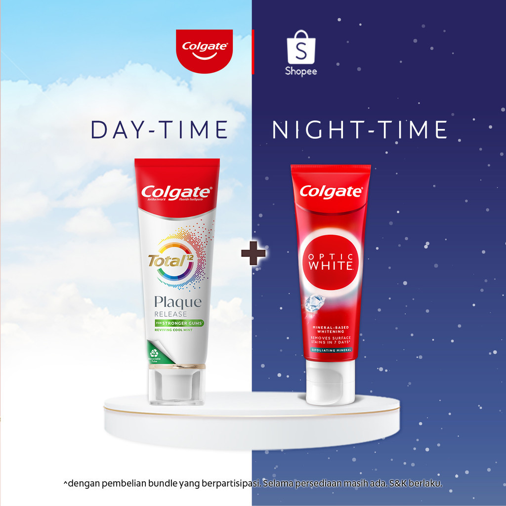 Jual Paket Day & Night Oral Care 4 (Colgate Total Plaque Release ...