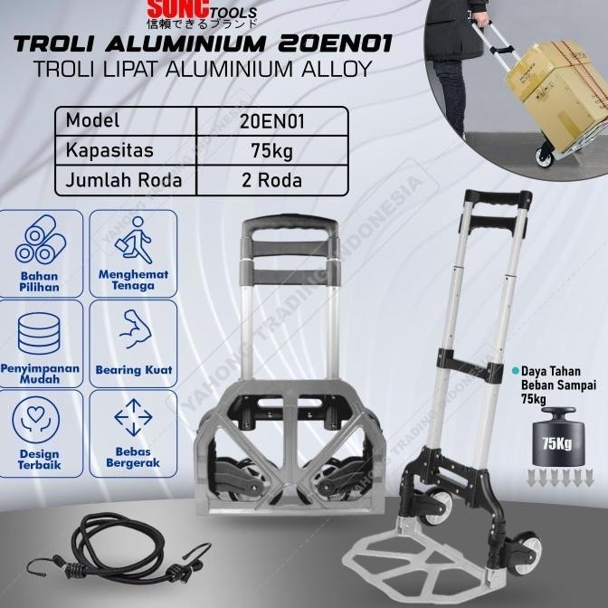Jual Troli Lipat Serbaguna Troli Galon Gas Trolley Lipat Mini Aluminium ...