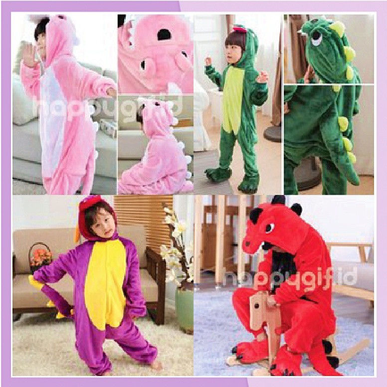 Jual KU6 Kigurumi Baju Kostum Onesie Piyama Dinosaurus Anak Kid Dino ...