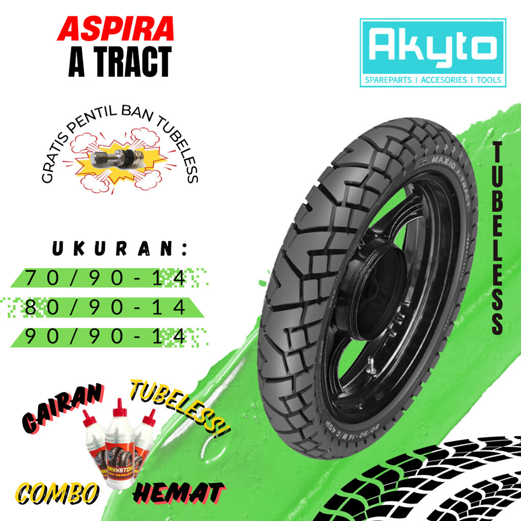 Jual BAN ASPIRA A TRACT / BAN TUBELESS / BAN MOTOR RING 14 / BAN R14 ...