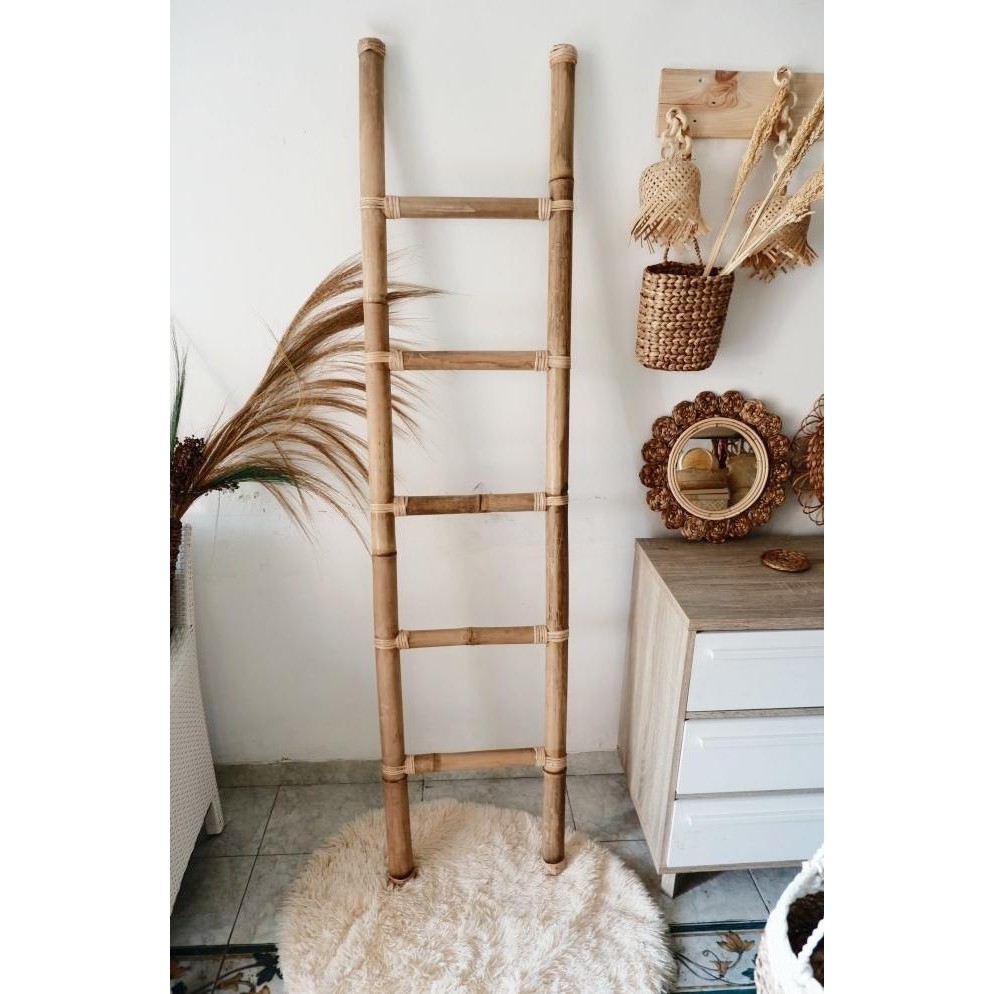 Jual Bamboo Ladder - tangga bambu - rak bambu - shelves - shelf - racks ...