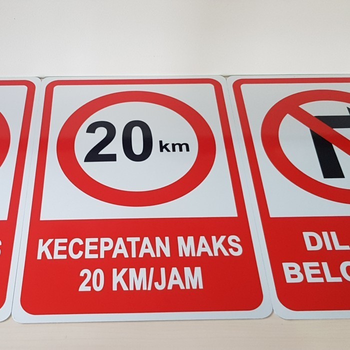 Jual Bagus Rambu Batas Kecepatan 20 Km/Jam 45Cm X 60Cm Plat Alumunium ...