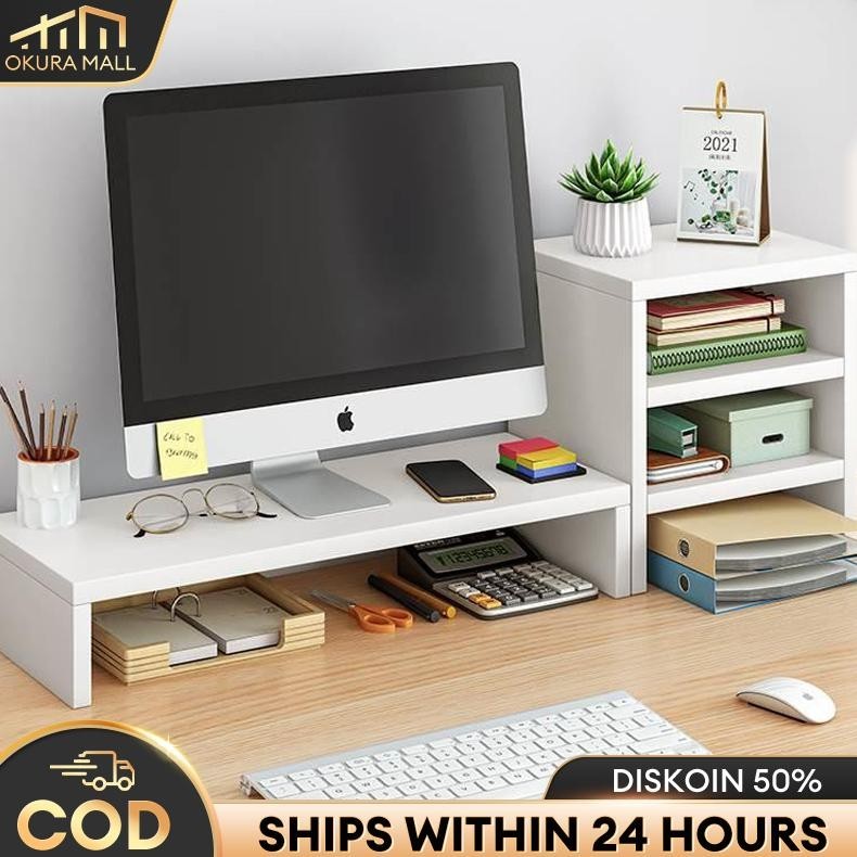 Jual Stand Monitor Kayu Meja Monitor Dudukan Komputer Rak Monitor ...