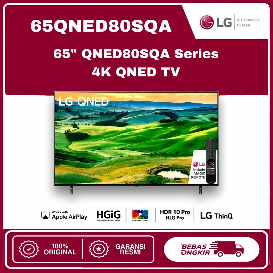 Jual TV LG 65QNED80 SQA 65 inch QNED80 4K UHD QNED SMART TV 65QNED80SQA | Shopee Indonesia