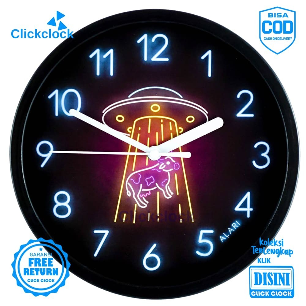 Jual Jam Dinding ALARI NEON AL1222-1668 Besar Dekorasi Dinding Unik ...