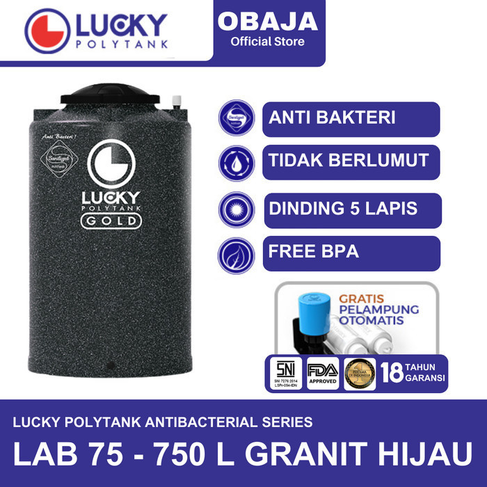 Jual Lucky Polytank Toren / Tandon Air LAB 75 Lucky Polytank Granit Hijau | Shopee Indonesia