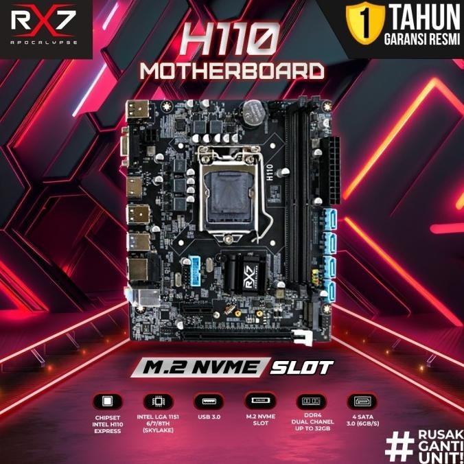Jual Motherboard RX7 H110 Socket LGA 1151 DDR4 Mainboard H110 INTEL TP ...