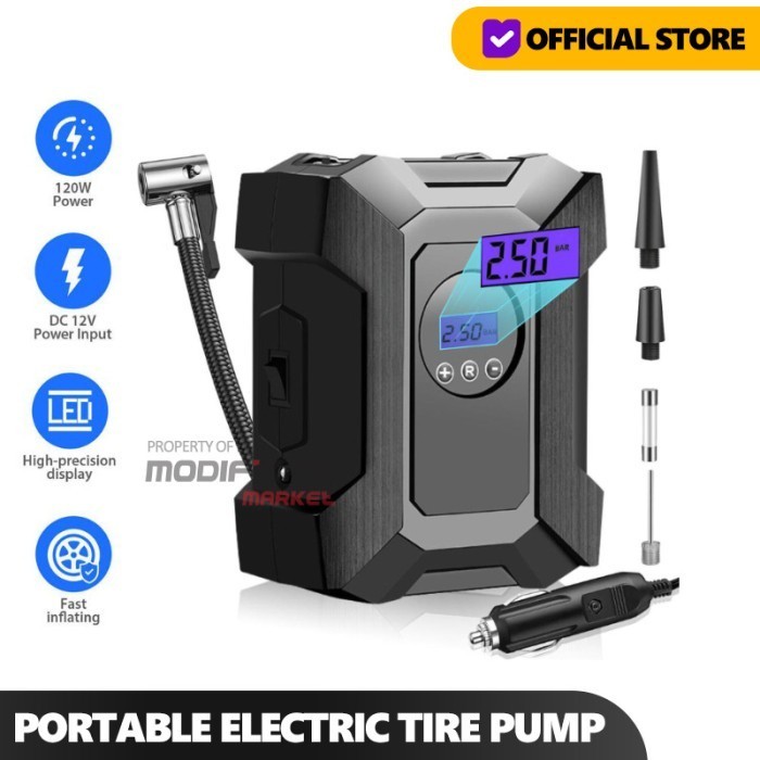 Jual Pompa Ban Mobil Sepeda Motor Elektrik Portable Air Pump Inflator ...