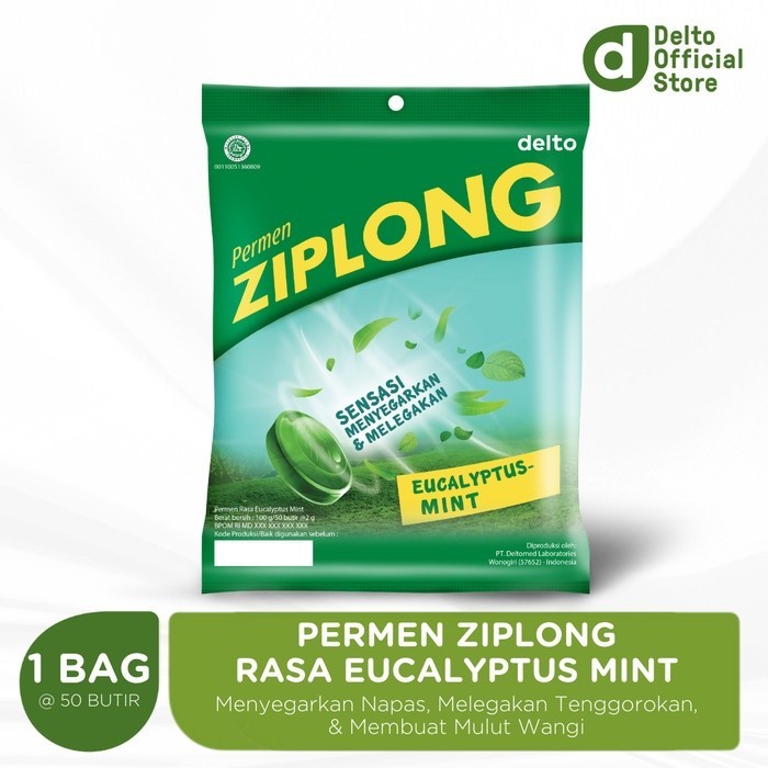 Jual Permen Ziplong Eucalyptus Mint Bag 50 Butir - Permen Mint ...