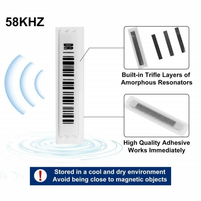 Jual Isi 1000 Label Sensor Alarm Am 58 Khz Anti-Theft Dr Labels ...