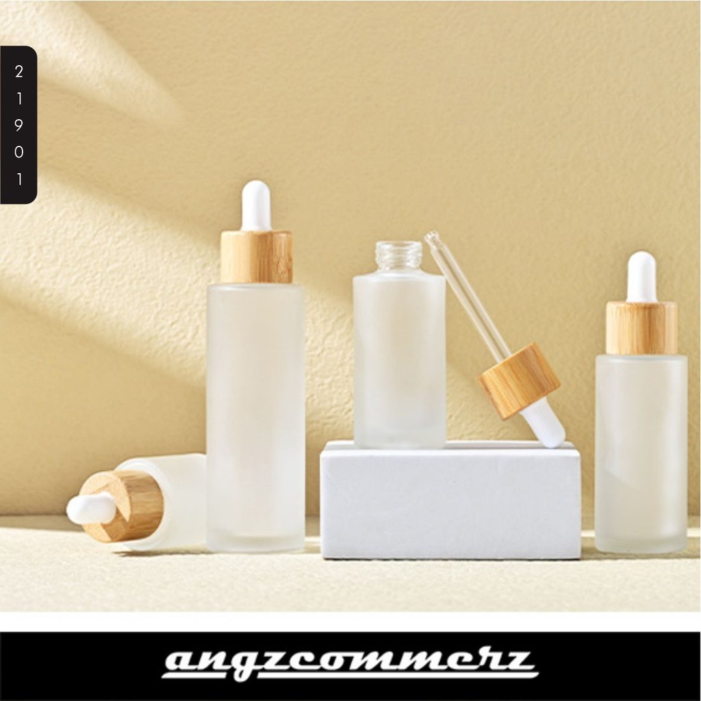 Jual Botol Kaca Estetik Glass Pipette Bottle With Wooden Print Cap 30 ...