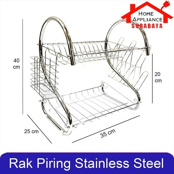 Jual Rak Piring Stainless Steel Susun 2 Tingkat Dua Gsf G 3340 | Shopee ...