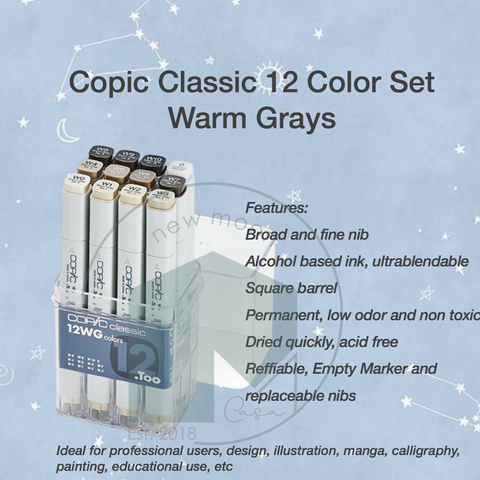 Jual Sarila Copic Marker Set 12 Gray Tg Ng Wg Cg Classic Grays Spidol Arsitektur | Shopee Indonesia