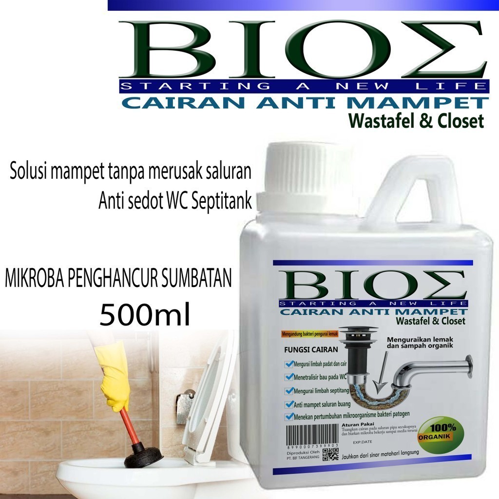 Jual 500ml sampai 5L BioE mikroba baik solusi Anti mampet closet ...